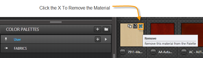 Visual Impression: How to delete a material from a user color palette ...
