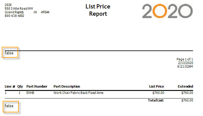 Worksheet: how to remove the word False from report design – Office