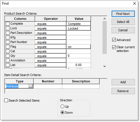 Search for an attribute line – Office