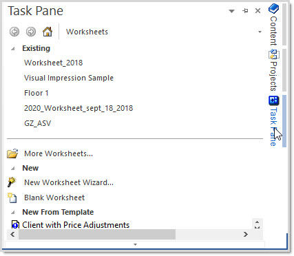 Auto-hide feature (Task pane) – Office