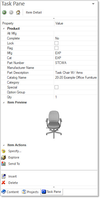 Item Detail View – Office