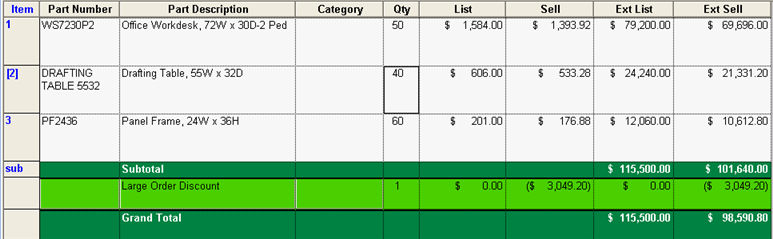 Example - discount for large orders – Office