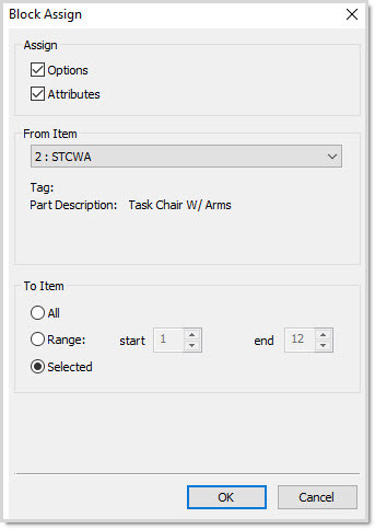 Copy options and attributes (Block Assign) – Office