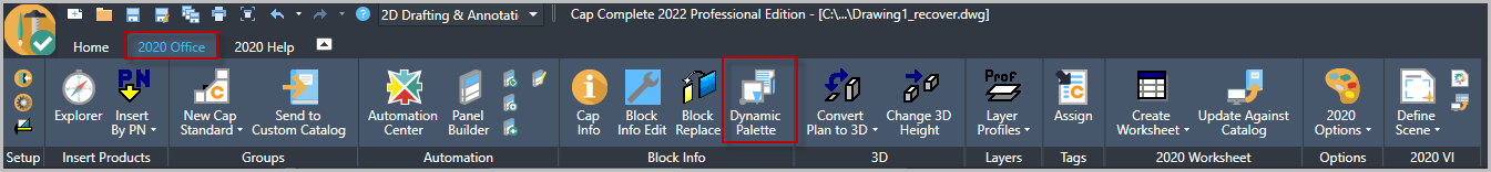 Work with the Dynamic Block Palette – Office