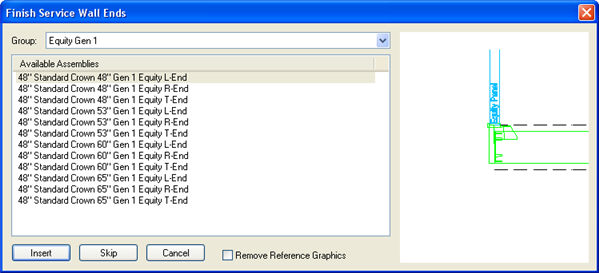 Place ends on service walls – Office