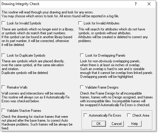 Check drawing integrity on save – Office