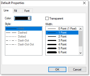 Set the default line, fill and font – Office
