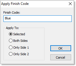 Apply finish codes to a panel configuration – Office