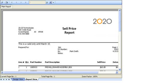 Report designer: View tabs – Office