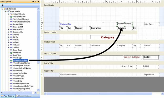 Report designer: Fields – Office