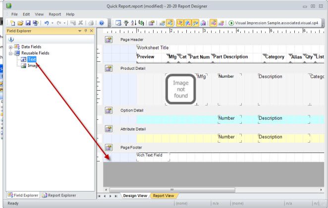 Report designer: Fields – Office