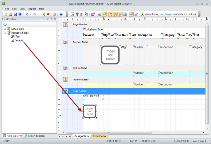 Report designer: Fields – Office