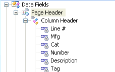Report designer: Fields – Office