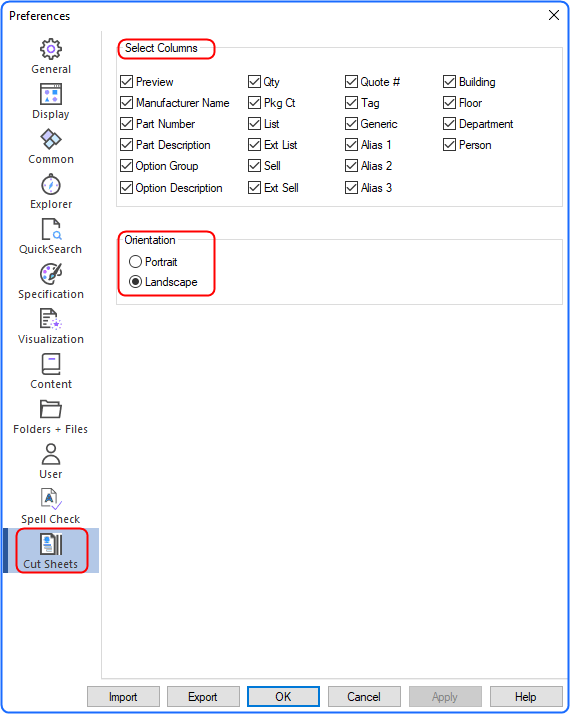 Worksheet: Cut Sheets – Office
