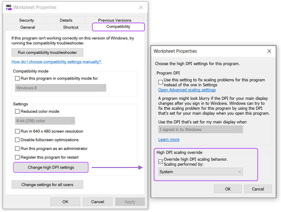 Worksheet: Scaling Issue on High DPI Displays – Office